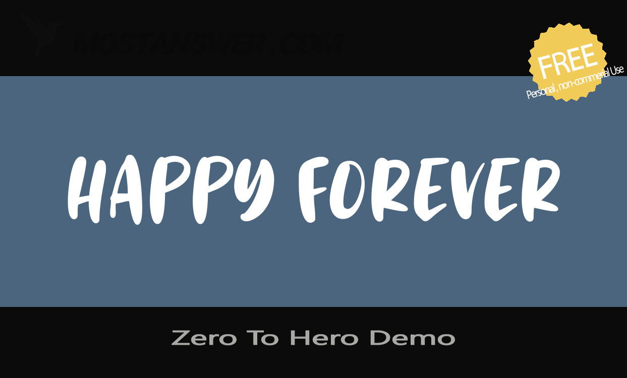 Zero To Hero Demo Font by olivetype | mostfont.com