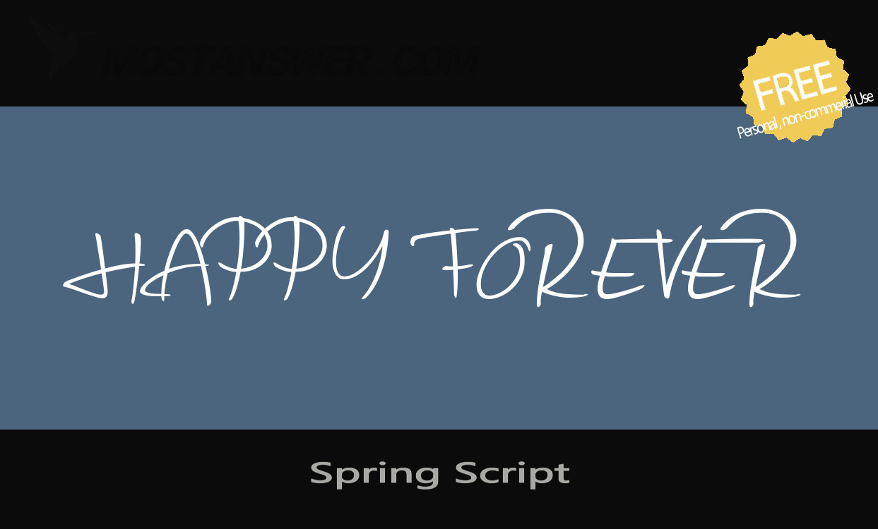Spring Script Font by Roland Huse Design | mostfont.com